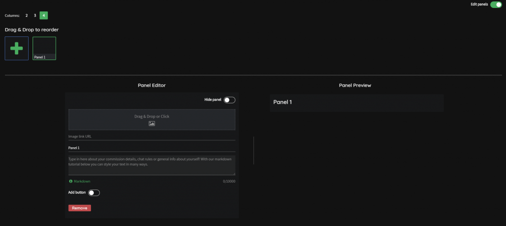 How to use panels in the channel description – Picarto.TV – Help Center & FAQ